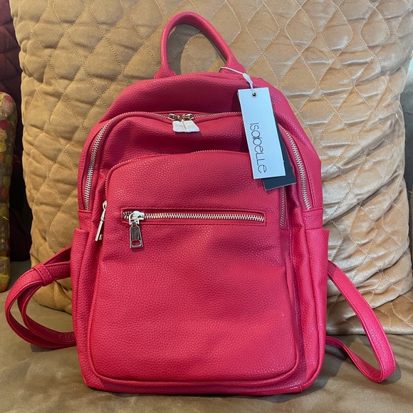 Marshalls | Bags | New Red Vegan Leather Backpack | Poshmark